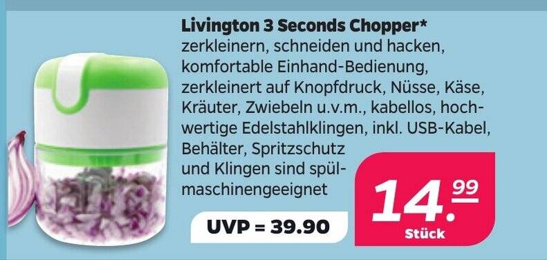 Livington 3 Seconds Chopper Angebot bei NETTO
