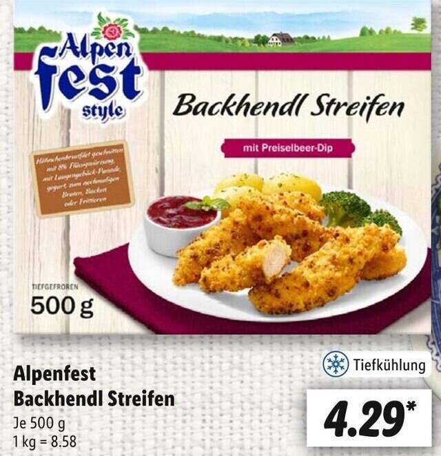 Alpenfest style backhendl streifen Angebot bei Lidl