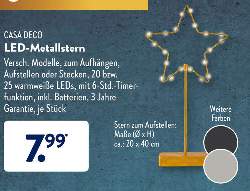 LED-Metallstern Angebot bei Aldi Süd