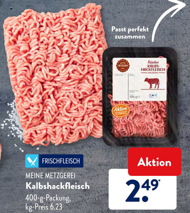 Kalbshackfleisch 400g Angebot bei Aldi Süd