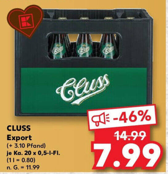 CLUSS Export 0.5 l Angebot bei Kaufland