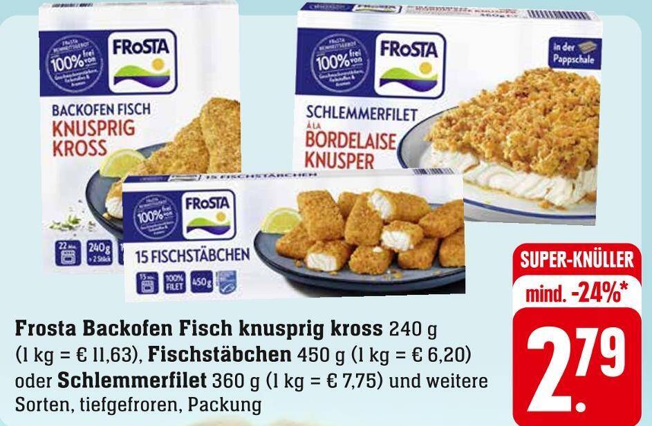 Frosta backofen fisch knusprig kross, fischstäbchen oder schlemmerfilet ...