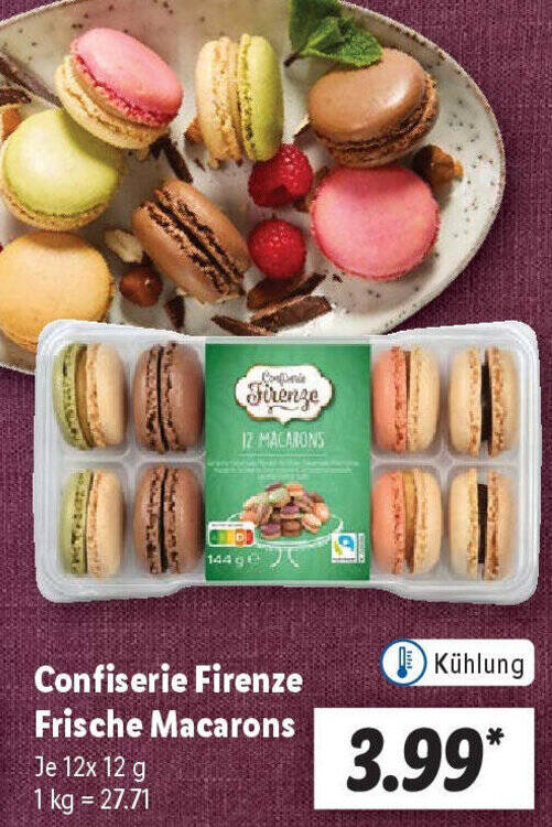 Confiserie Firenze Frische Macarons 12x12 g Angebot bei Lidl