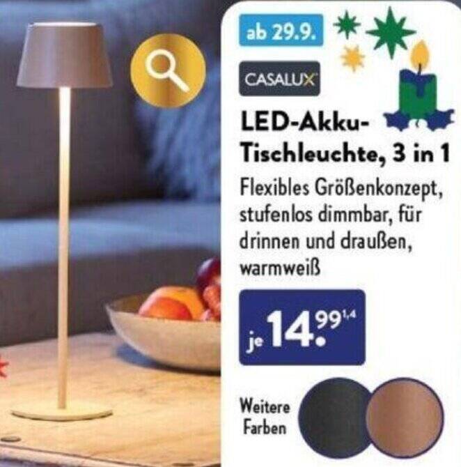 Akku Tischleuchte Aldi