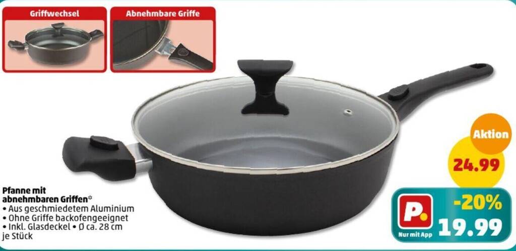 Pfanne mit abnehmbaren Griffen Angebot bei PENNY €19,99