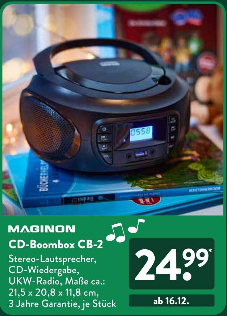 MAGINON CD-Boombox CB-2 Angebot bei Aldi Süd