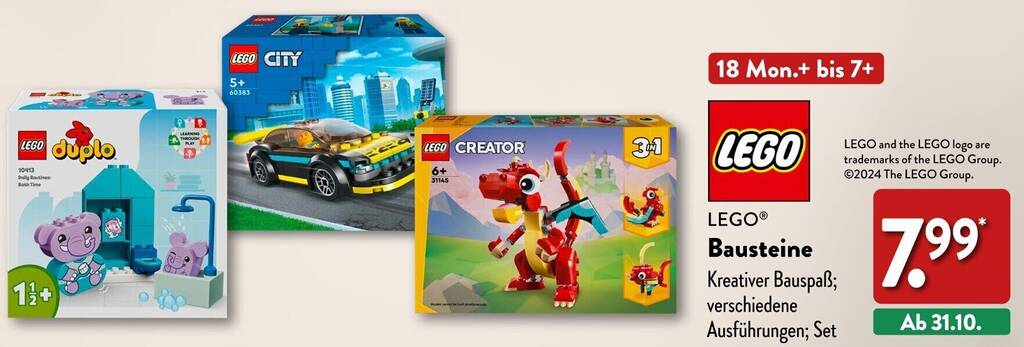 LEGO Bausteine Angebot bei Aldi Nord