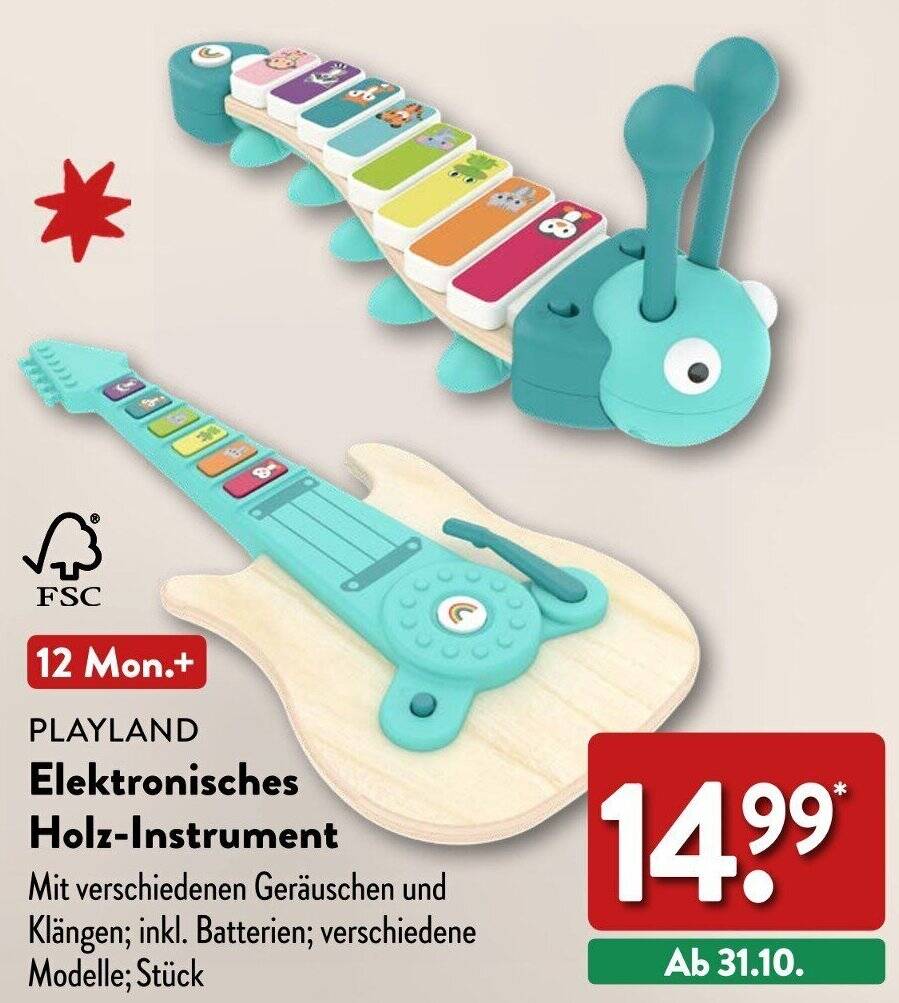 PLAYLAND Elektronisches Holz-Instrument Angebot bei Aldi Nord