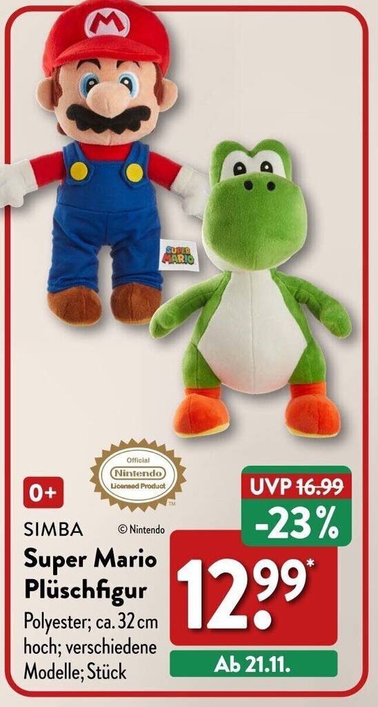 SIMBA Super Mario Plüschfigur Angebot bei Aldi Nord