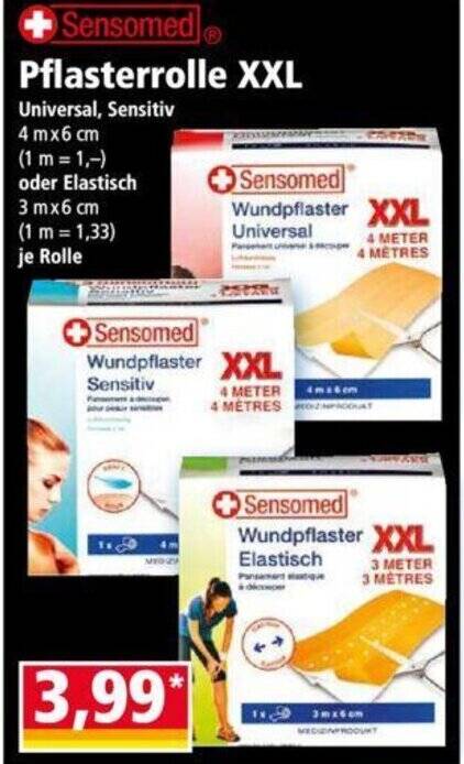 Sensomed Pflasterrolle XXL Angebot bei Norma