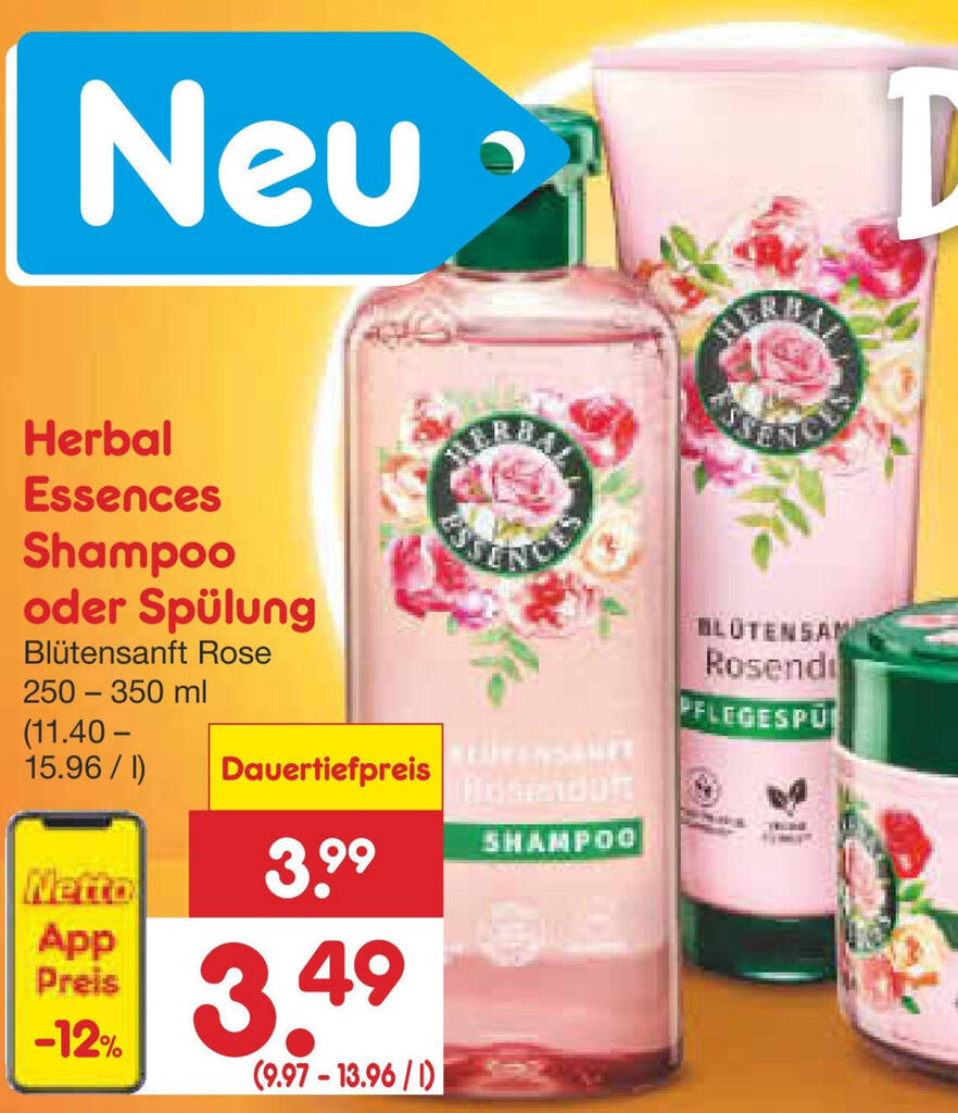 Herbal Essences Shampoo oder Spülung 250-350 ml Angebot bei Netto ...