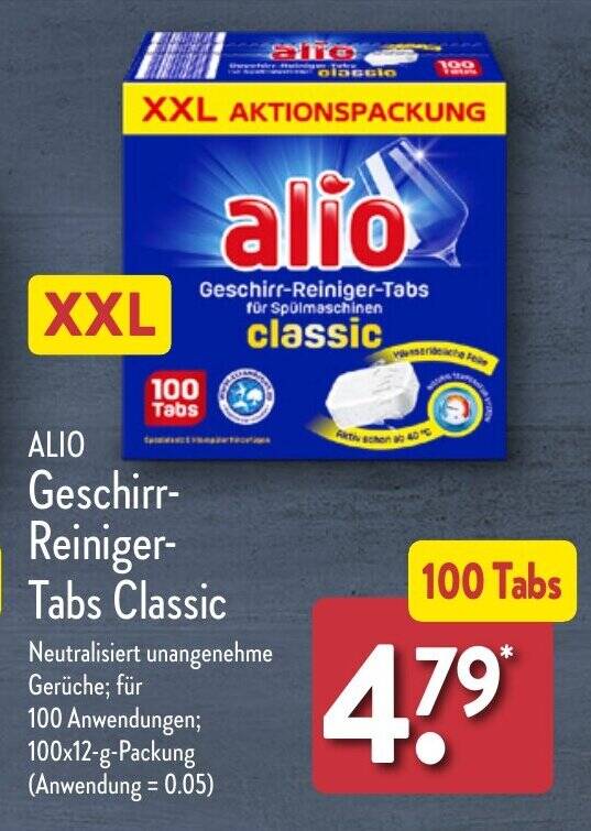ALIO Geschirr- Reiniger- Tabs Classic 12 g Angebot bei Aldi Nord