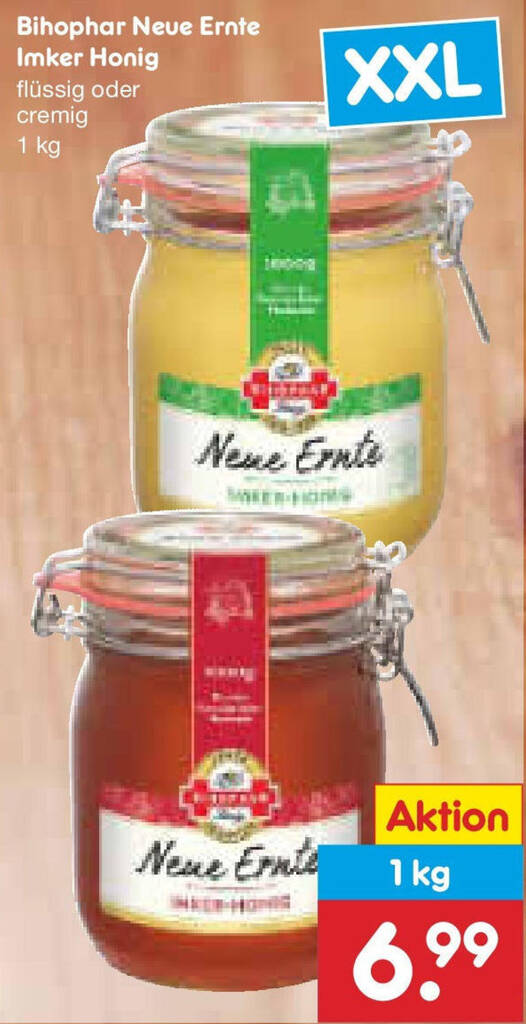 Bihophar Neue Ernte Imker Honig 1 kg Angebot bei Netto Marken-Discount