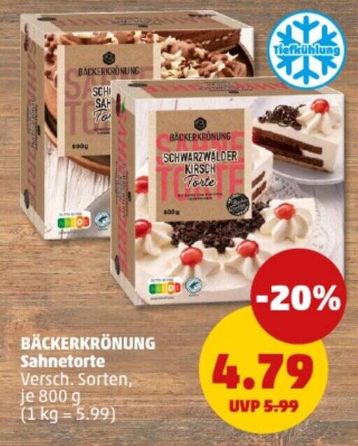 BÄCKERKRÖNUNG Sahnetorte 800 g Angebot bei PENNY