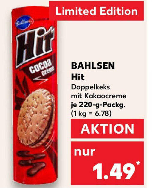 BAHLSEN Hit Doppelkeks 220 g Angebot bei Kaufland Gültig von 06-11-2024