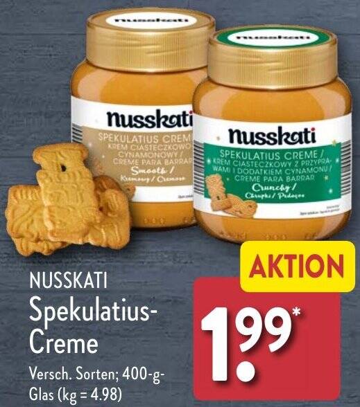 NUSSKATI Spekulatius Creme 400 g Angebot bei Aldi Nord