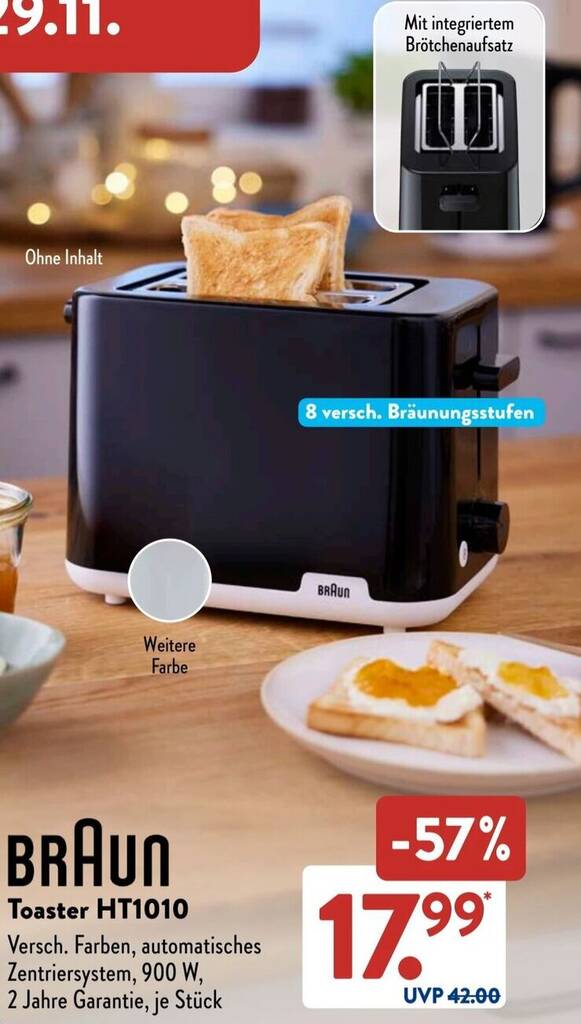 BRAUN Toaster HT1010 Angebot bei Aldi Süd