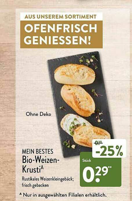 Mein Bestes Bio-weizen-krusti Angebot bei Aldi Nord