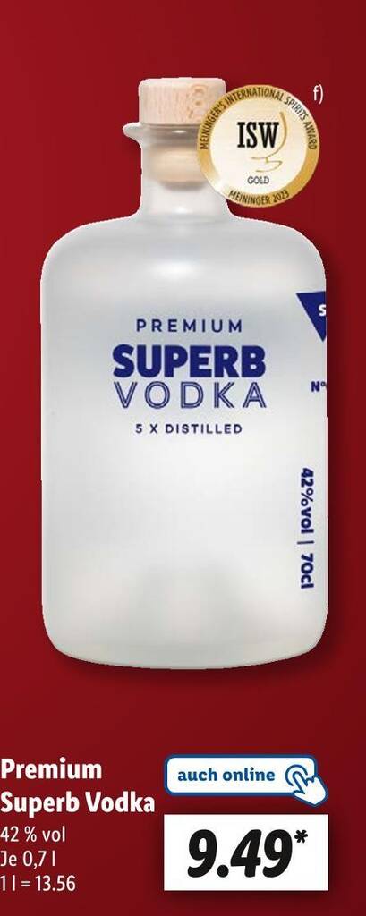 Superb premium superb vodka Angebot bei Lidl