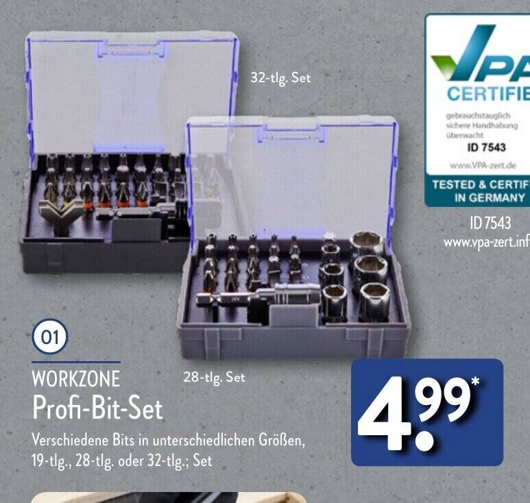 WORKZONE Profi-Bit-Set Angebot bei Aldi Nord