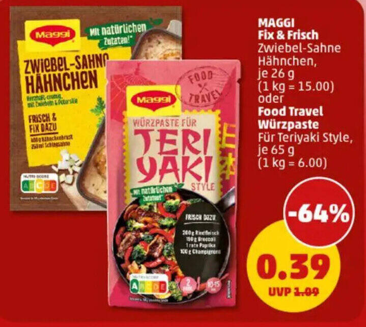 Maggi Fix & Frisch oder Food Travel Würzpaste Angebot bei PENNY