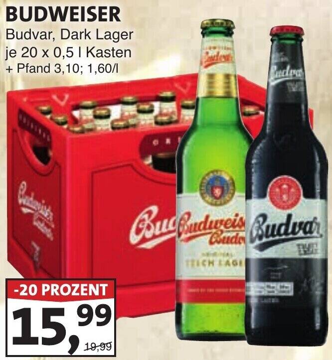 BUDWEISER Budvar, Dark Lager Angebot bei Lösch Depot