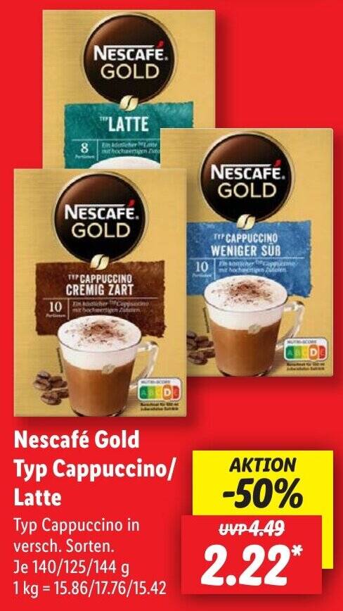 Nescafé Gold Typ Cappuccino/ Latte 125-144 g Angebot bei Lidl
