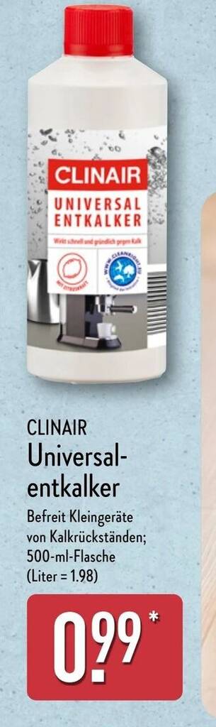 CLINAIR Universal- entkalker 500 ml Angebot bei Aldi Nord