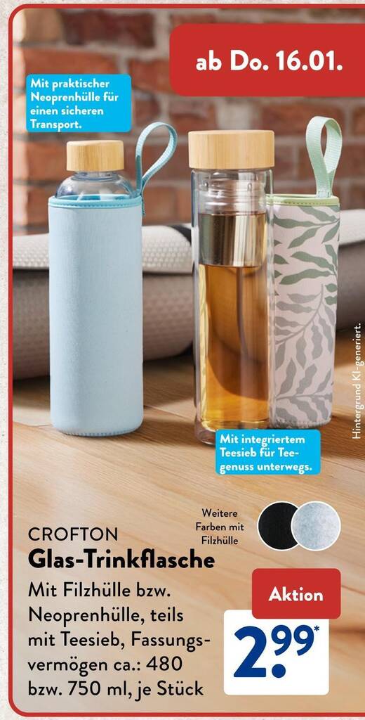 Crofton glas-trinkflasche Angebot bei Aldi Süd