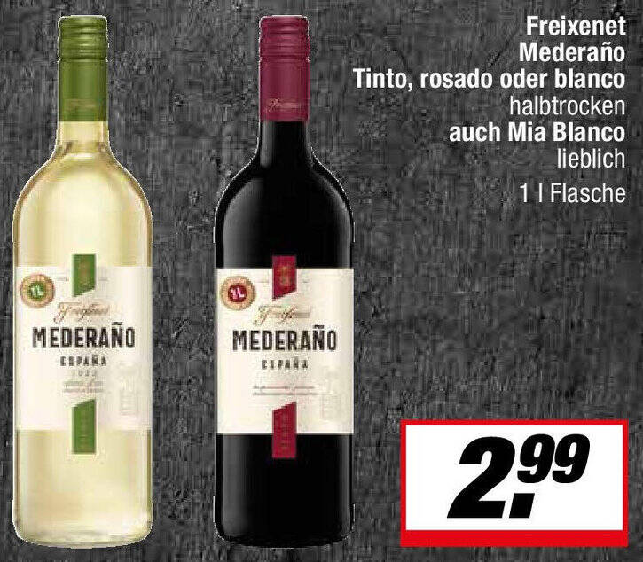 Freixenet Mederaño Tinto, rosado oder blanco 1 l Angebot bei L ...