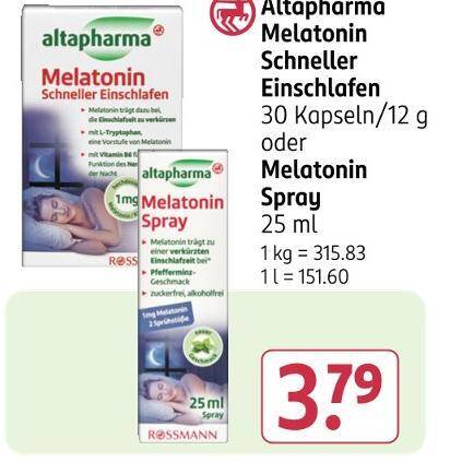 Altapharma melatonin schneller einschlafen oder melatonin spray Angebot ...
