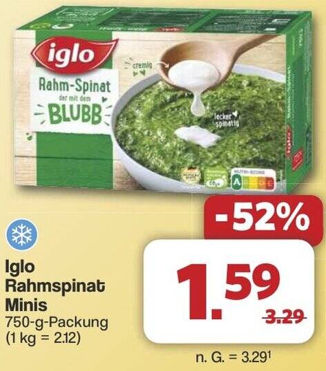 Alle Iglo rahmspinat Angebote - Entdecken Sie das günstigste Iglo ...