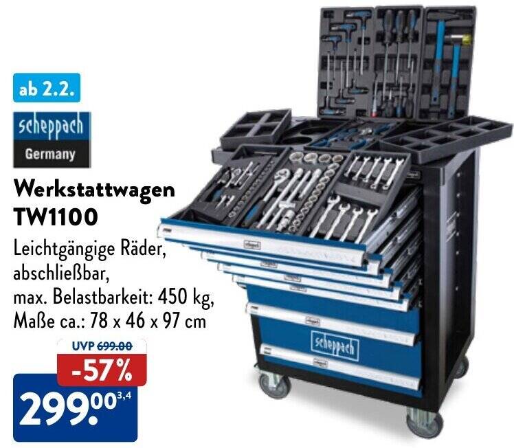 Verwunderlich Aldi Scheppach Werkstattwagen Ebenbild