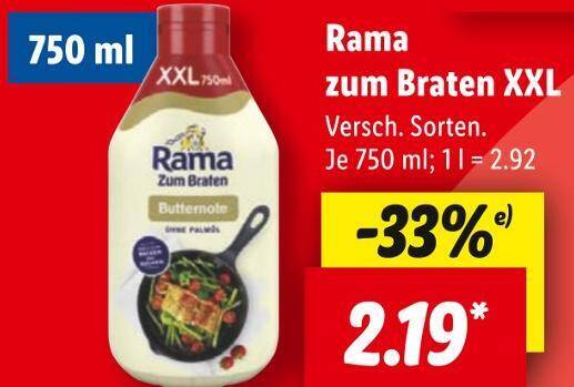 Rama rama zum braten xxl Angebot bei Lidl