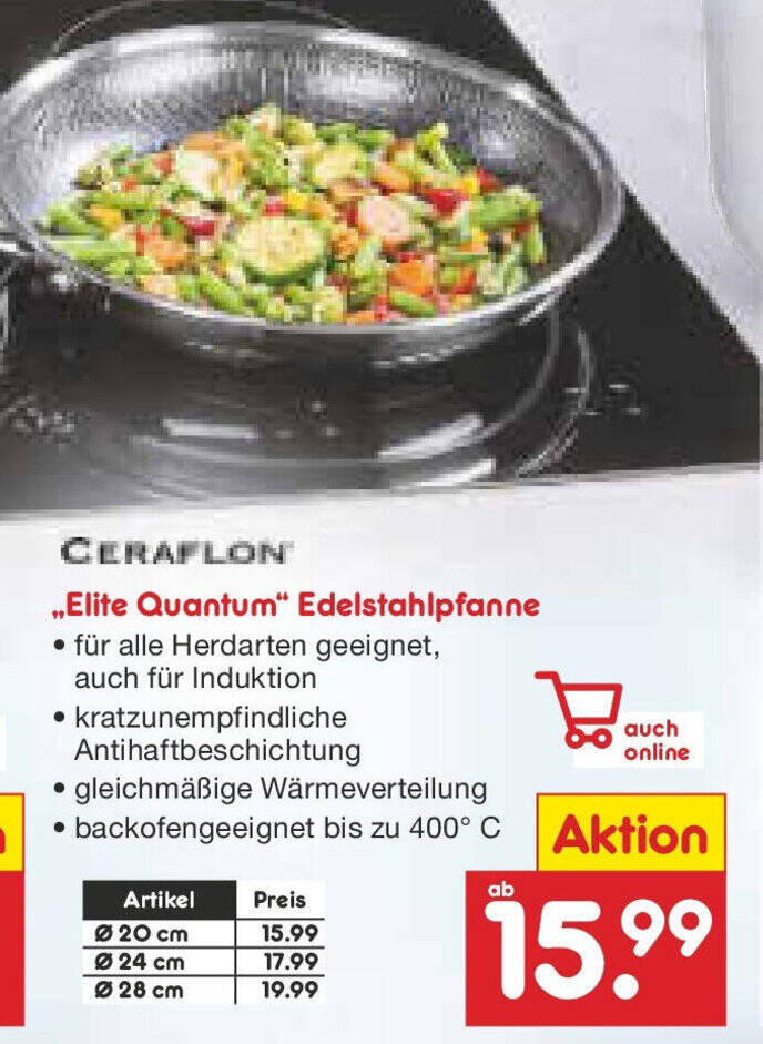 CERAFLON ,,Elite Quantum" Edelstahlpfanne Angebot bei Netto Marken ...