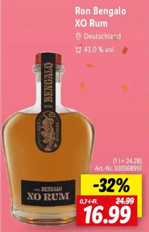 Ron Bengalo XO Rum 0.7 l Angebot bei Lidl