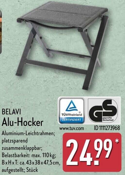 BELAVI Alu-Hocker Angebot bei Aldi Nord