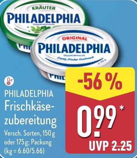 PH PHILADELPHIA Frischkäse- zubereitung 150 - 175 g Angebot bei Aldi Nord
