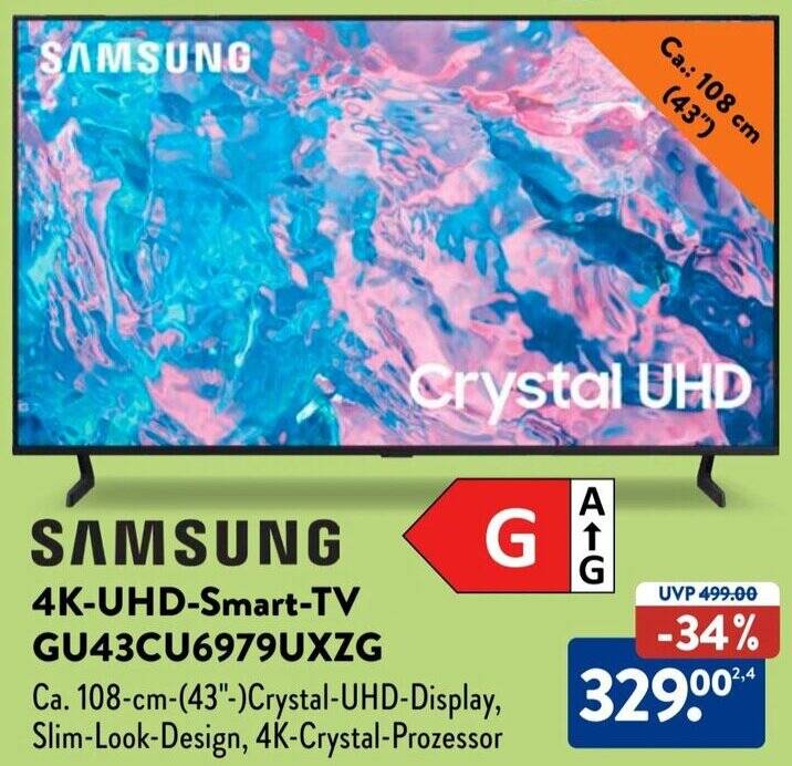 SAMSUNG 4K-UHD-Smart-TV GU43CU6979UXZG Angebot bei Aldi Süd