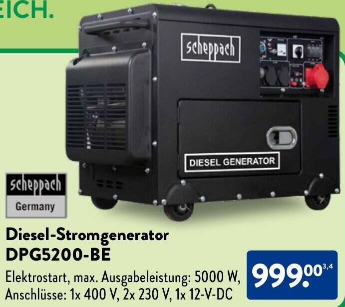 Scheppach Diesel-Stromgenerator DPG5200-BE Angebot bei Aldi Nord