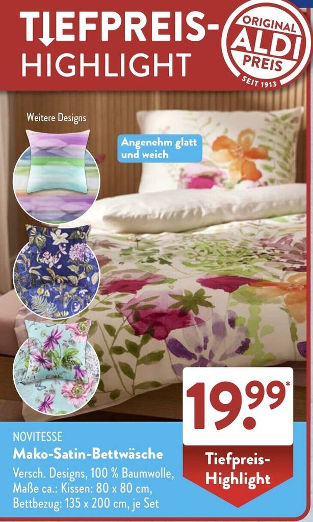 Wunderschone Aldi Bettwasche Angebot Diese Woche Ebenbild