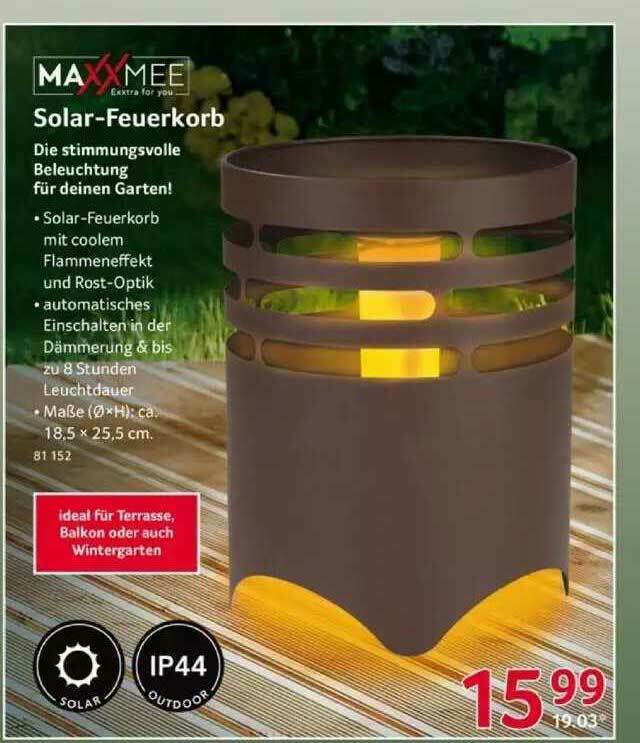 Maxxmee Solar-feuerkorb Angebot bei Selgros