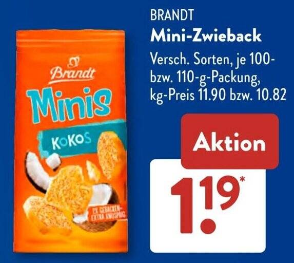 BRANDT Mini-Zwieback 110 g Angebot bei Aldi Süd