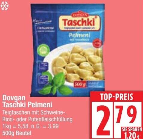Dovgan Taschki Pelmeni 500 g Angebot bei Edeka