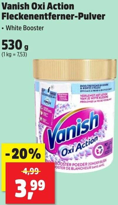 Vanish Oxi Action Fleckenentferner-Pulver 530 g Angebot bei Thomas Philipps