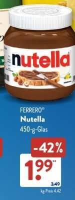 nutella Angebot bei Aldi Süd