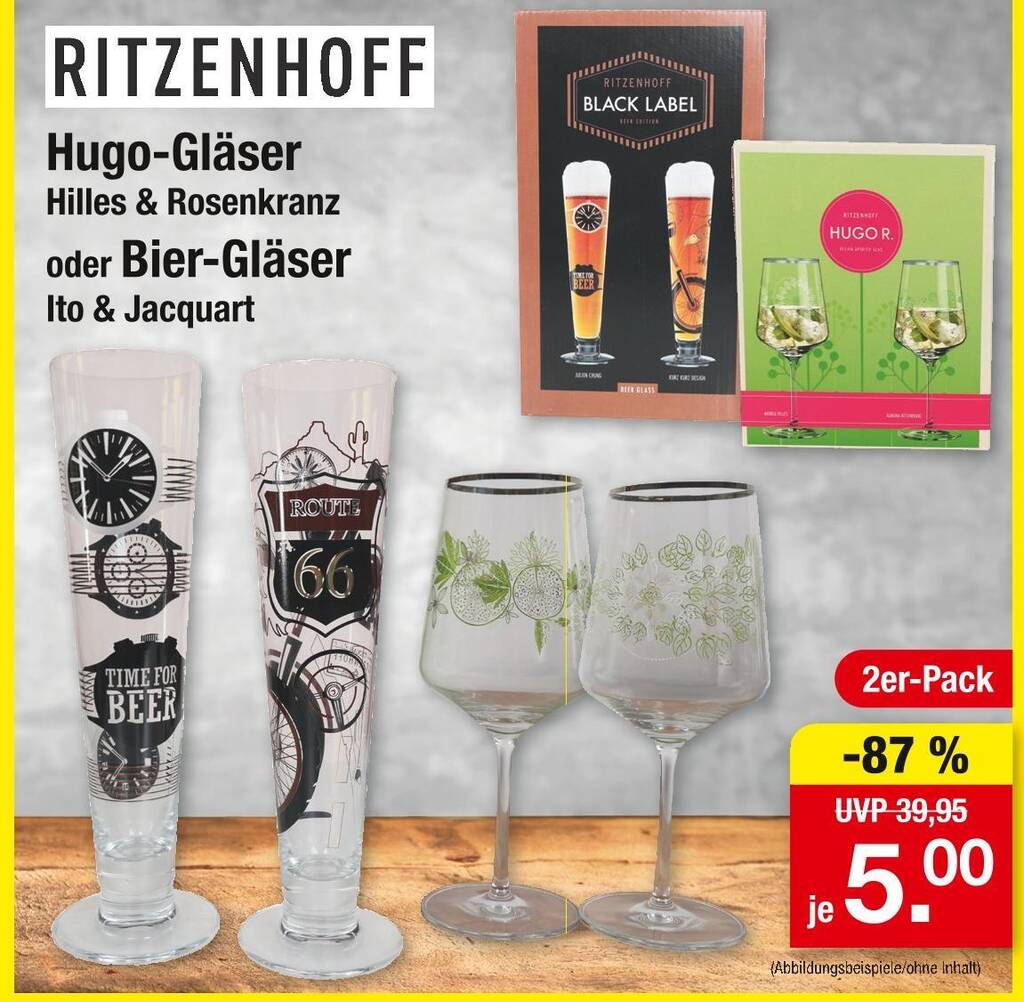 Ritzenhoff hugo-gläser oder bier-gläser Angebot bei Zimmermann