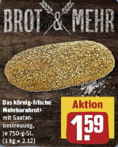 Das körnig-frische Mehrkornbrot 750 g Angebot bei REWE