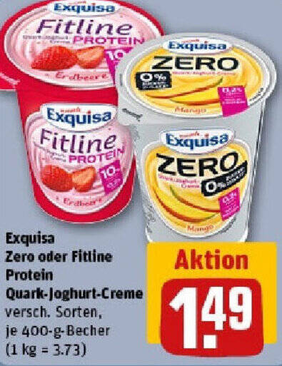 Exquisa Zero oder Fitline Protein Quark-Joghurt-Creme 400 g Angebot bei ...
