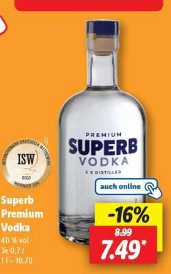 Superb Premium Vodka Angebot bei Lidl